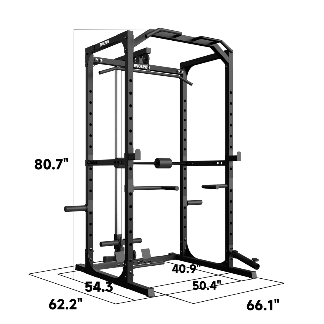 EVOLPOW P2A Brute All-in-One Power Rack Home Gym - For Beginner ...