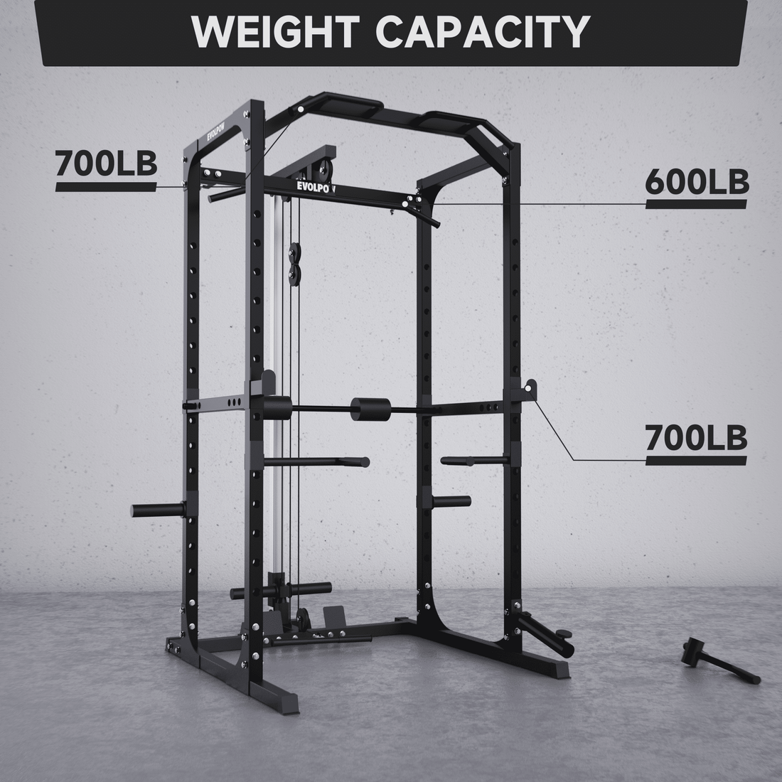 EVOLPOW P2A Brute All-in-One Power Rack Home Gym - For Beginner – Evolpow Fitness