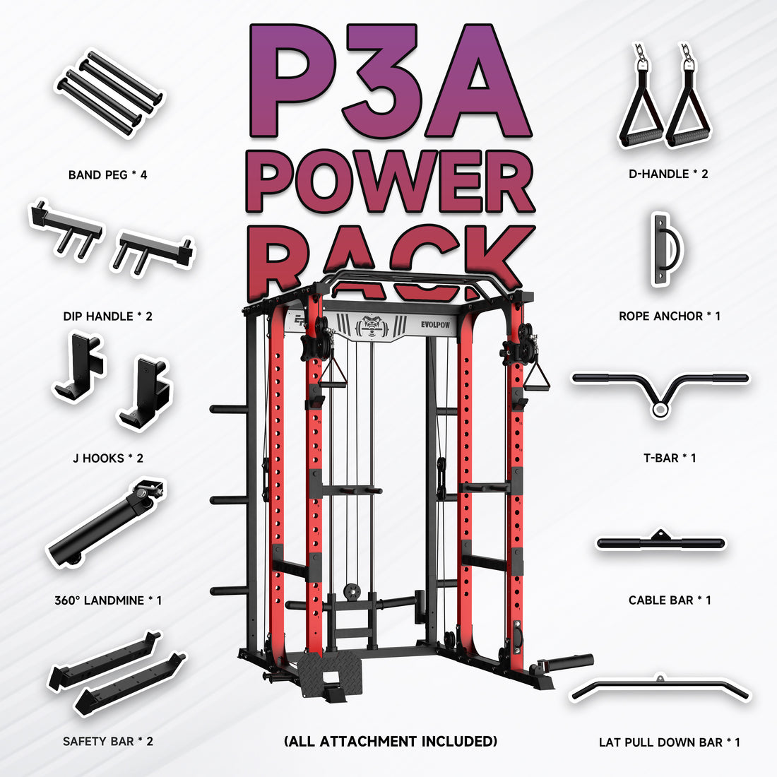 EVOLPOW P3A Tank Upgraded All-in-One Power Rack Home Gym - Best Seller ...