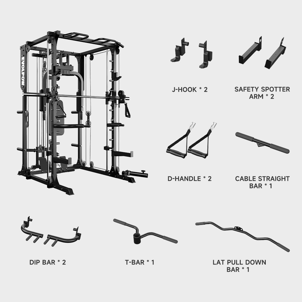 EVOLPOW M2A Brute All-in-One Smith Machine Home Gym – Evolpow Fitness