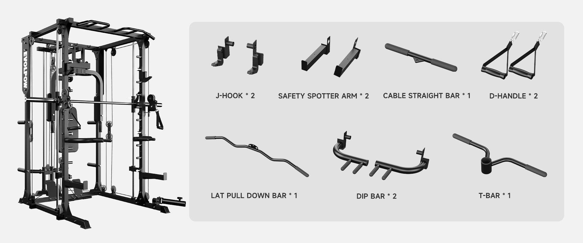 EVOLPOW M2A Brute All-in-One Smith Machine Home Gym – Evolpow Fitness