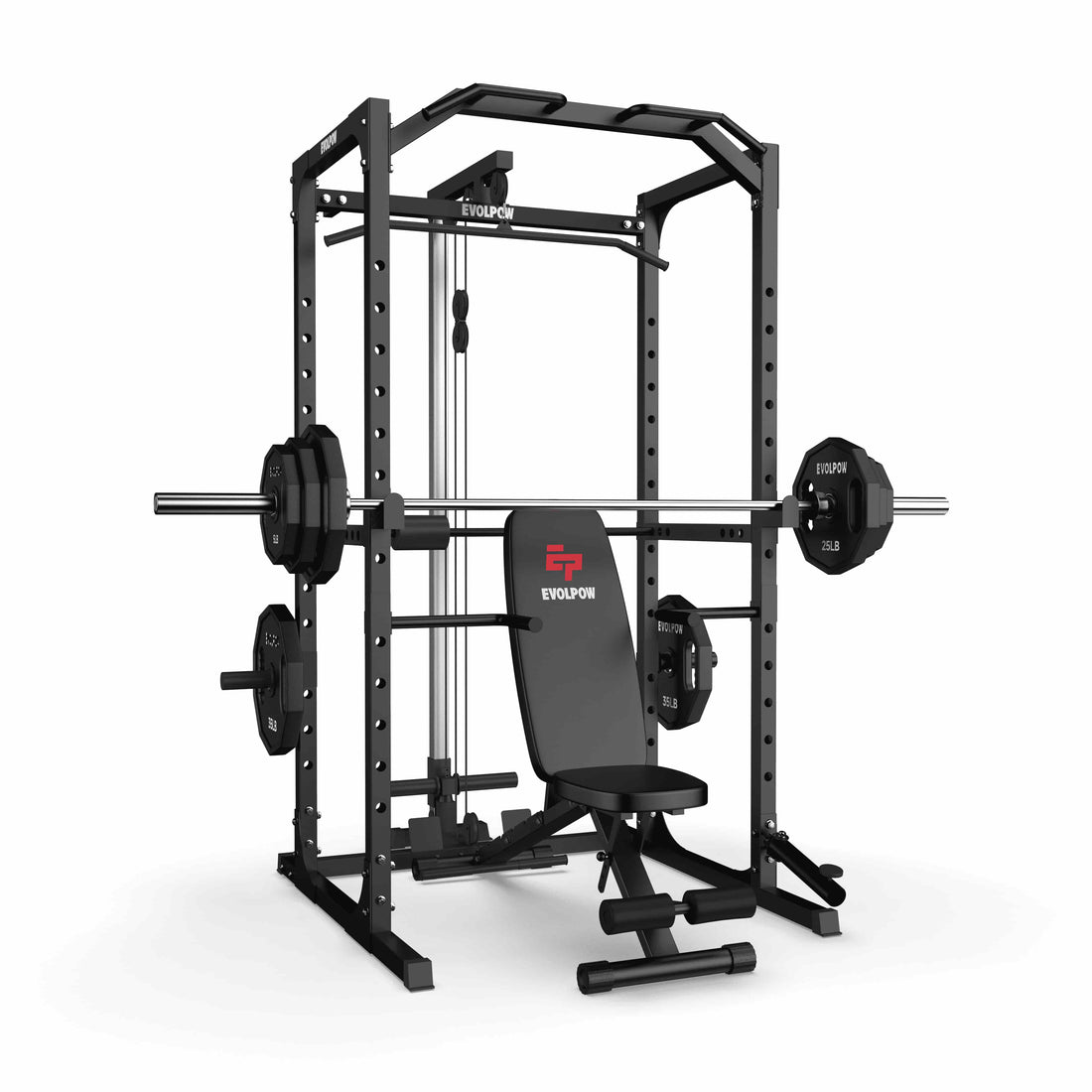 EVOLPOW P2A Brute All-in-One Power Rack Home Gym - For Beginner ...
