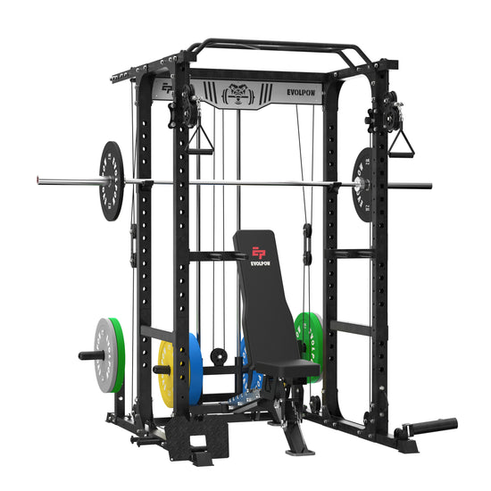 EVOLPOW P3A Tank Upgraded All-in-One Power Rack Home Gym Package ...